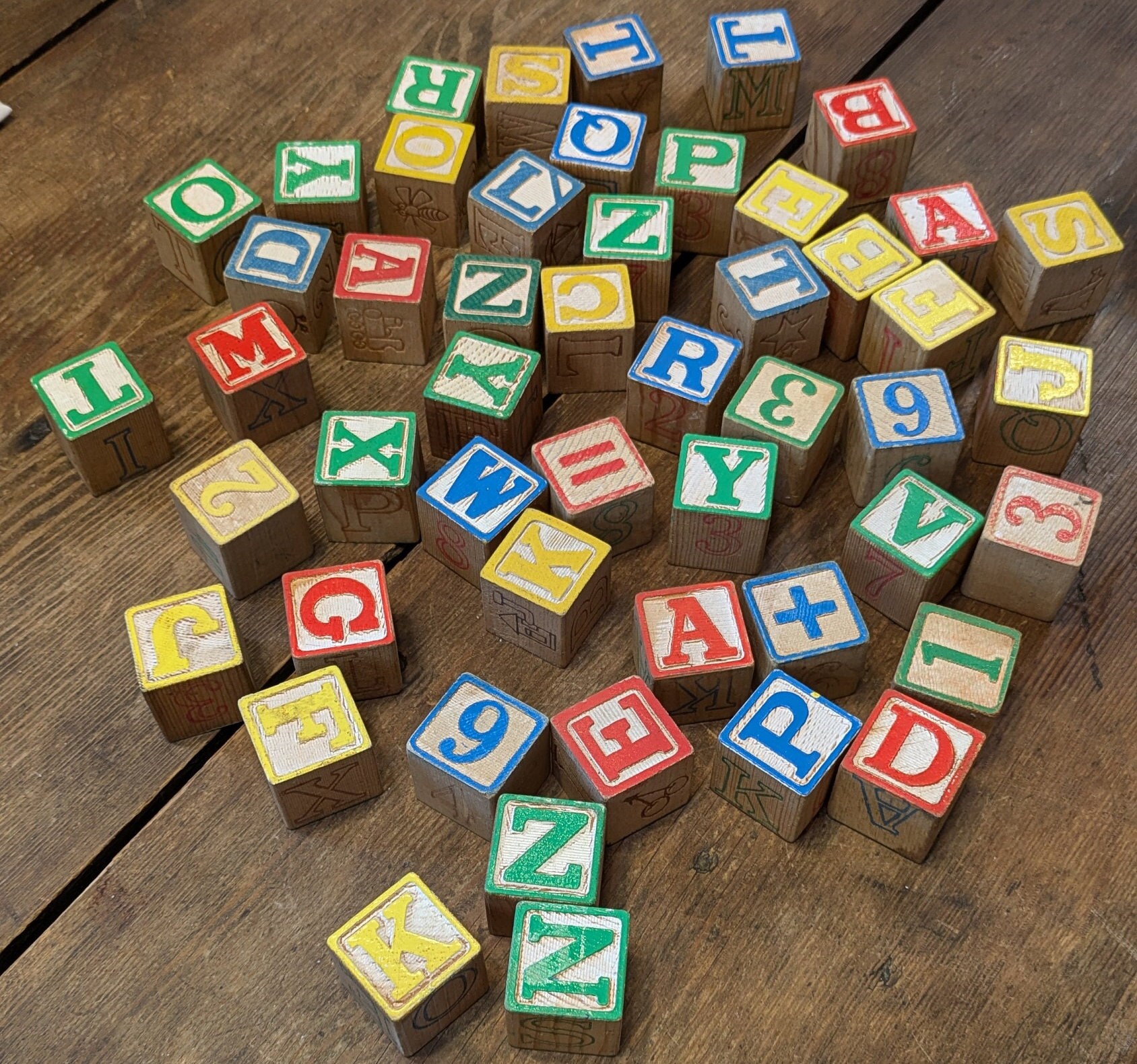 Fifty Vintage Children's Alphabet Wooden Blocks - Etsy