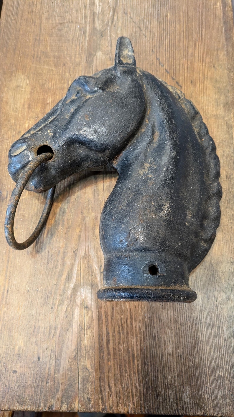 Vintage Cast Iron Horse Hitching Post Head - Etsy