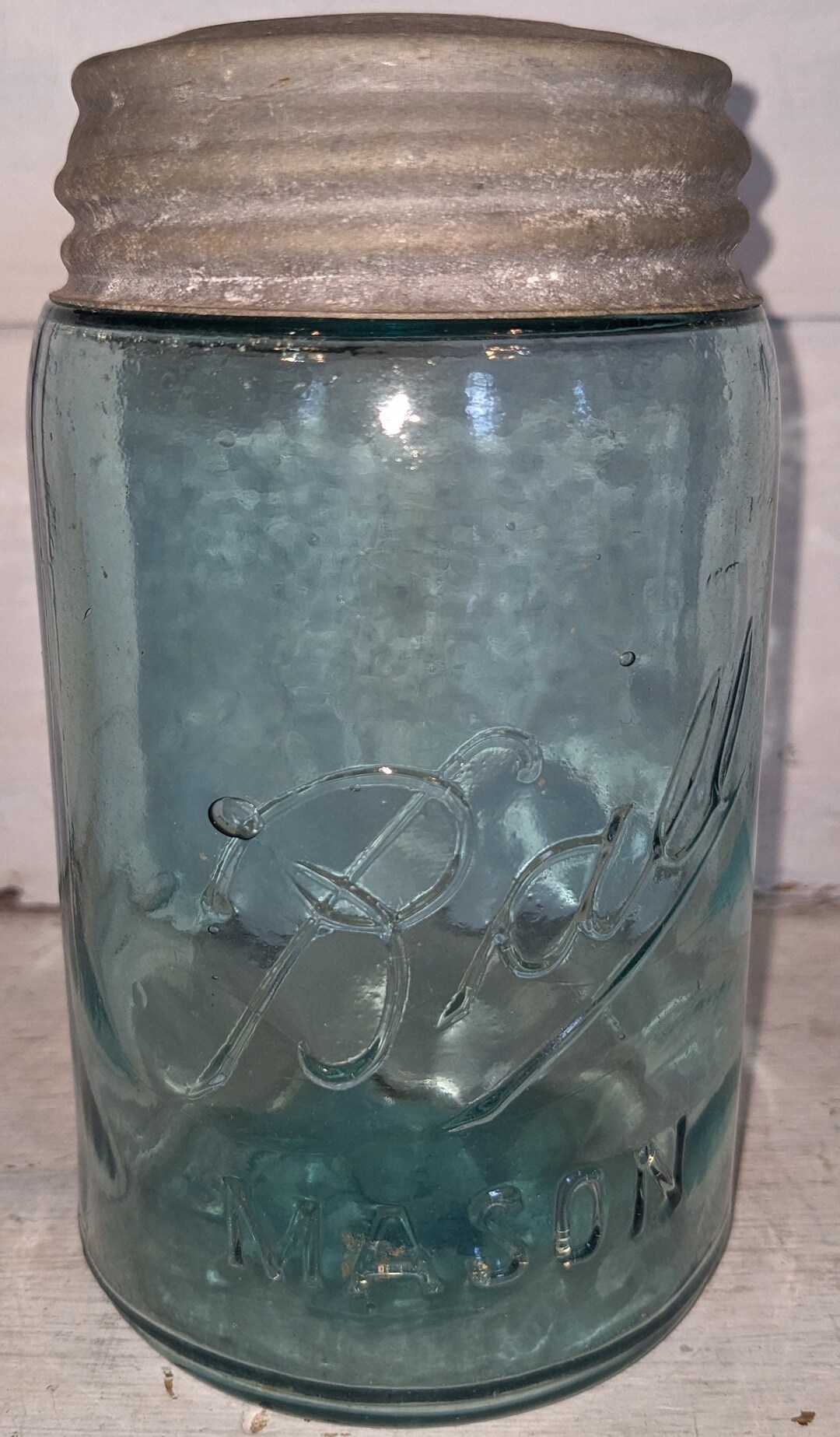 1910-1923 Blue Sheepnose One Pint Bell Mason Jar - Etsy