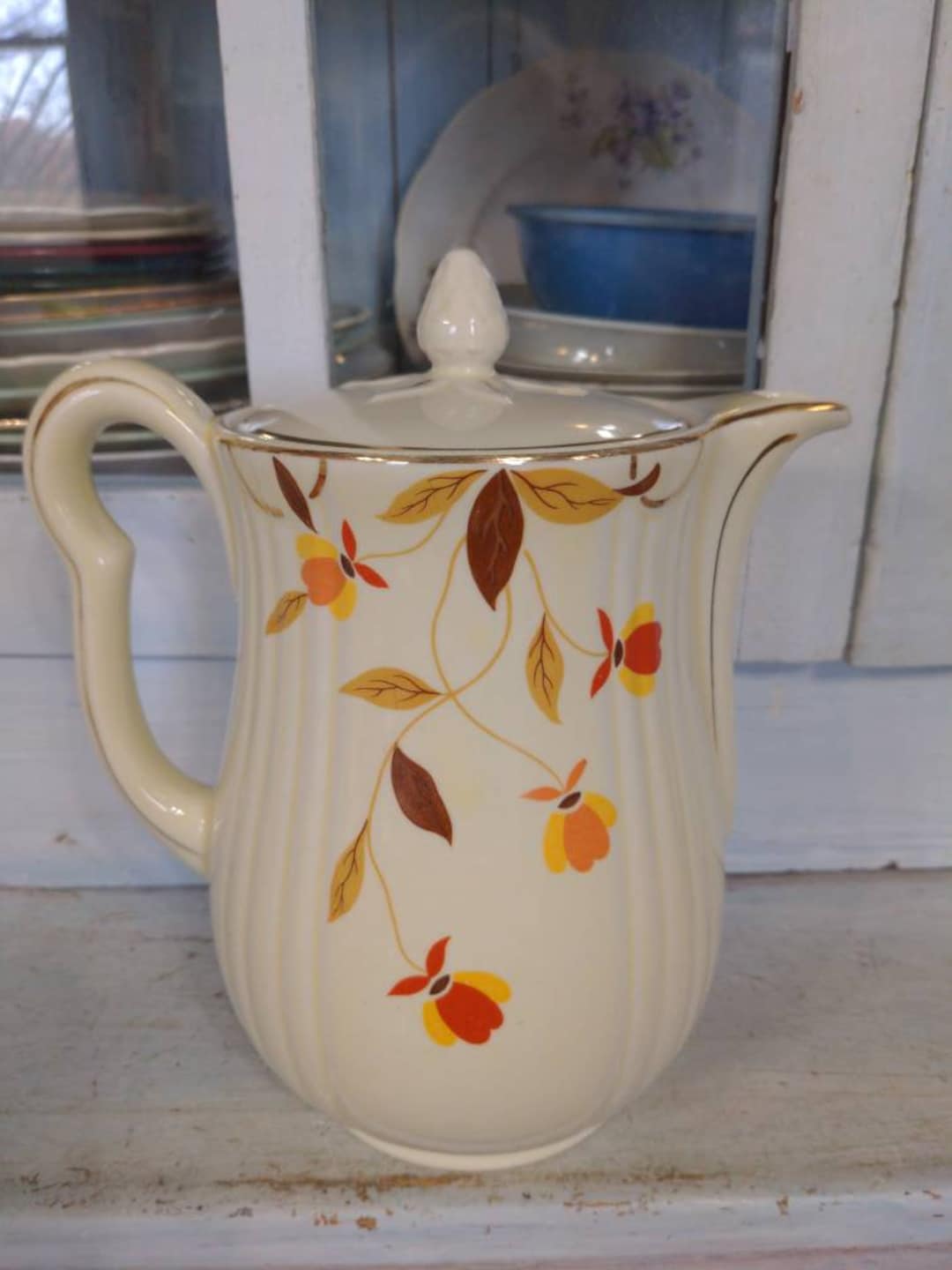 Vintage Hall's Jewel Tea Coffee Pot - Etsy