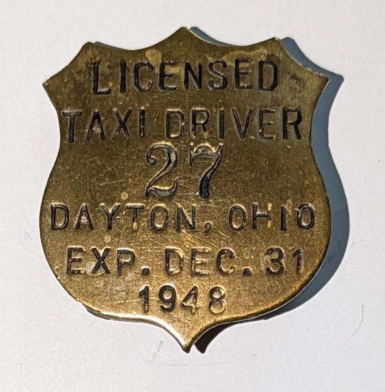 Vintage 1948 Licensed Taxi Driver Cap Badge - Etsy