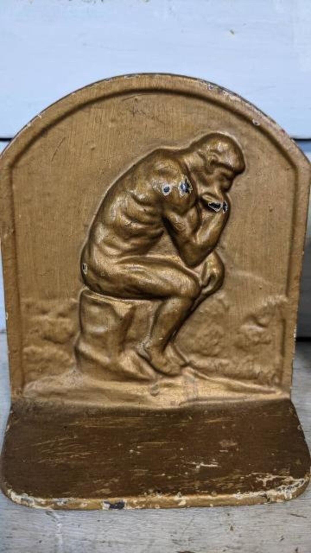 Vintage Pair of Cast Iron 'the Thinker' Bookends - Etsy