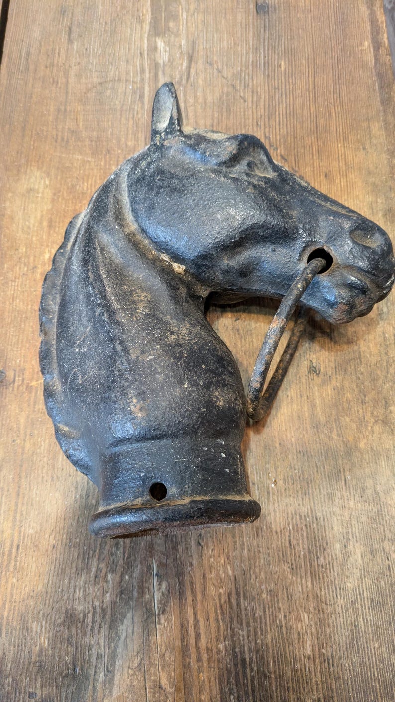 Vintage Cast Iron Horse Hitching Post Head - Etsy