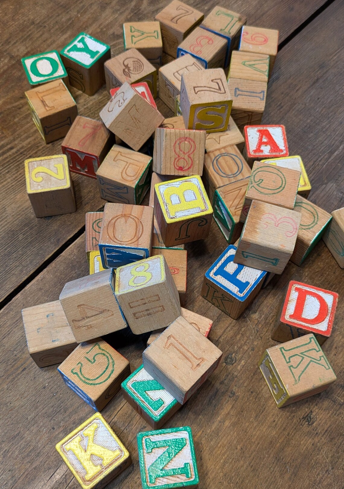 Fifty Vintage Children's Alphabet Wooden Blocks - Etsy