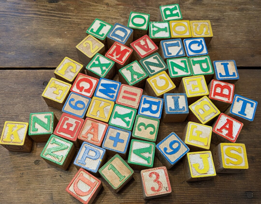 Fifty Vintage Children's Alphabet Wooden Blocks - Etsy