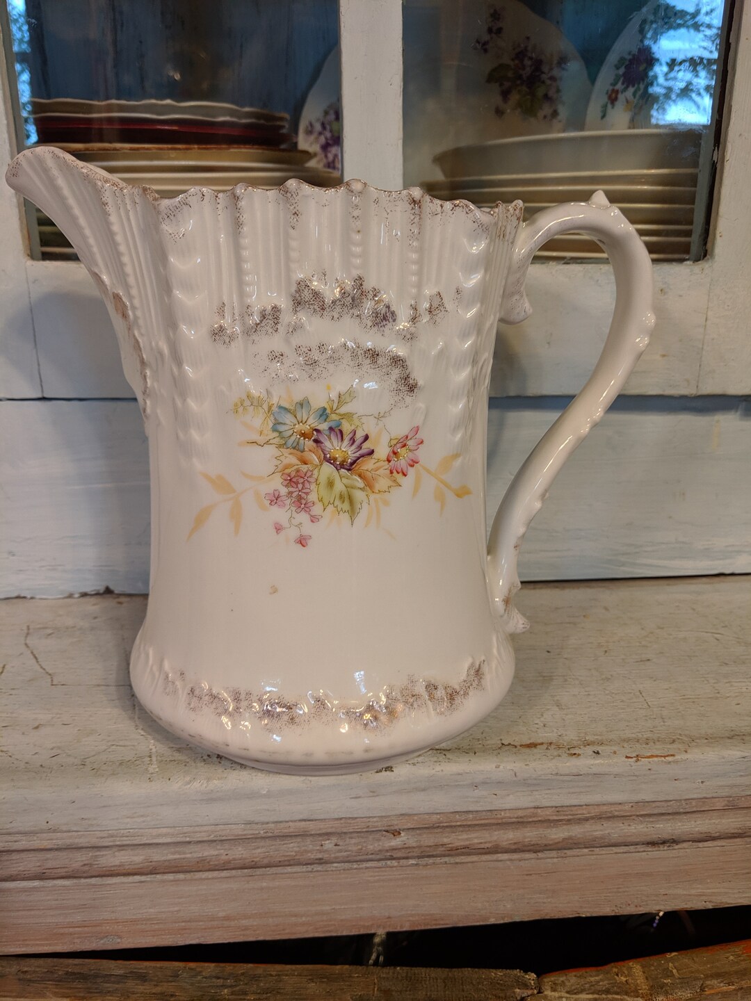 Vintage Large Pitcher - Etsy