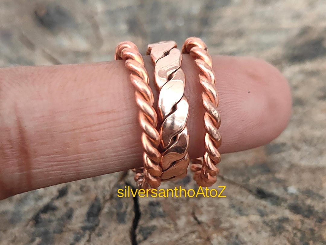 Handmade Set of 3 Copper Ring Set, Infinity, Wire Wrapped, Minimalist ...
