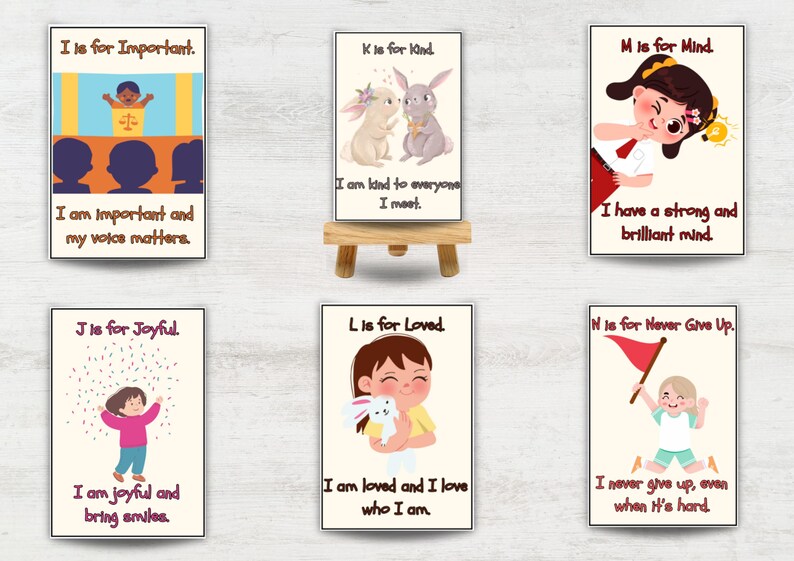 ABC Affirmation Cards: Positive Alphabet for Kids (printable Digital ...