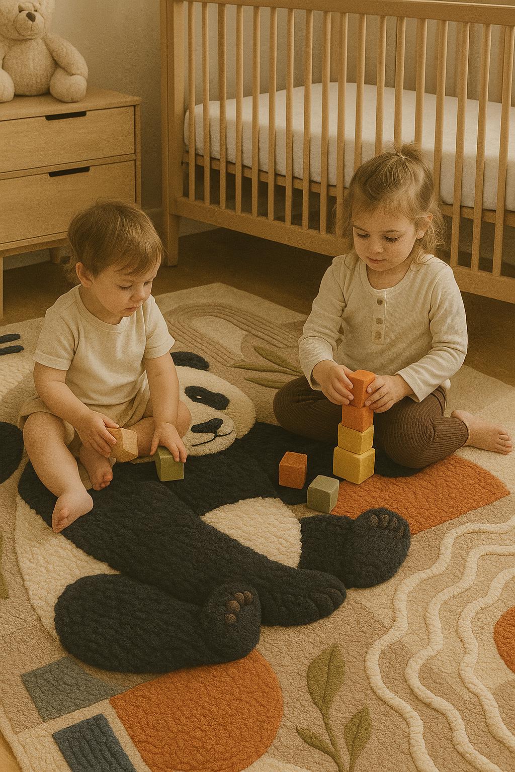 Handmade Wool Panda Rug | 3D Textured Boho Nursery Carpet - Etsy