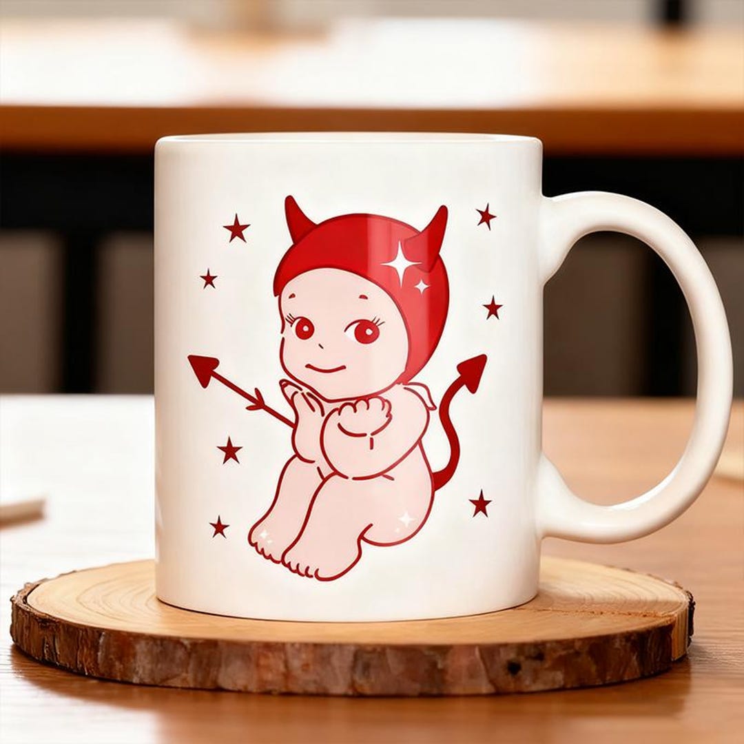 Sonny Angel Mug,red Cute Kewpie Cherub Mug,devil Kewpie Mug,girly Mug ...