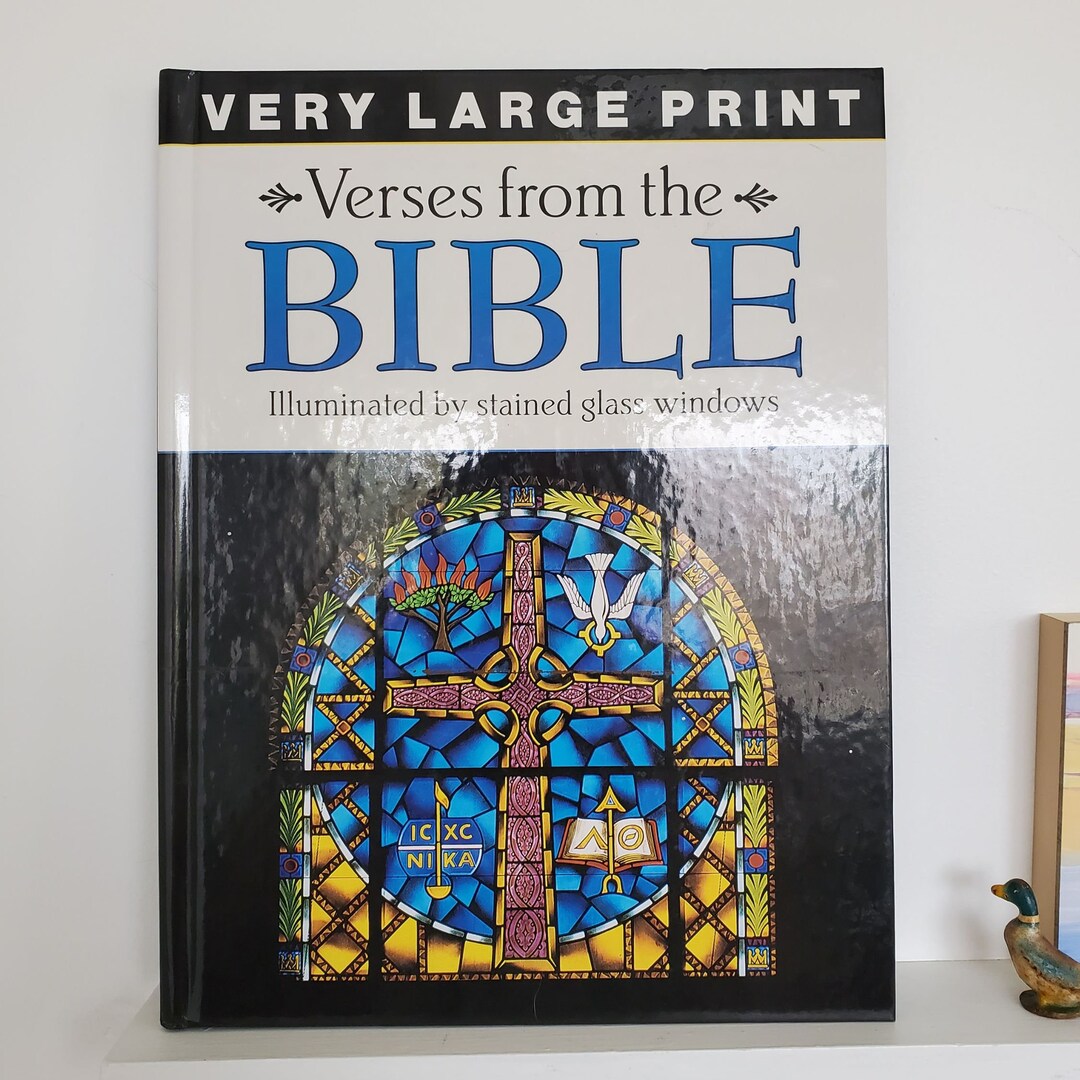 Large Print Verses From the Bible Illuminated by Stain Glass Windows ...