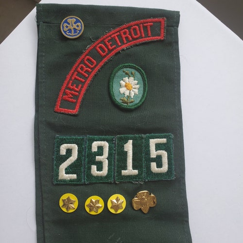 Vintage Sixties Girl Scout Sash with badges and pins, metro detroit ... Vintage Sixties Girl Scout Sash with badges and pins, metro detroit ...