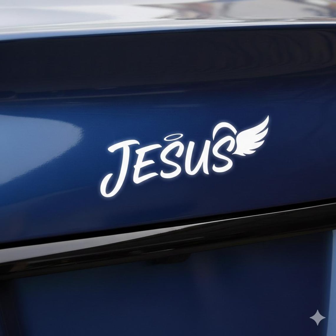 Jesus Car Decal – Funny Christian Vinyl Sticker – Faith Window Auto ...