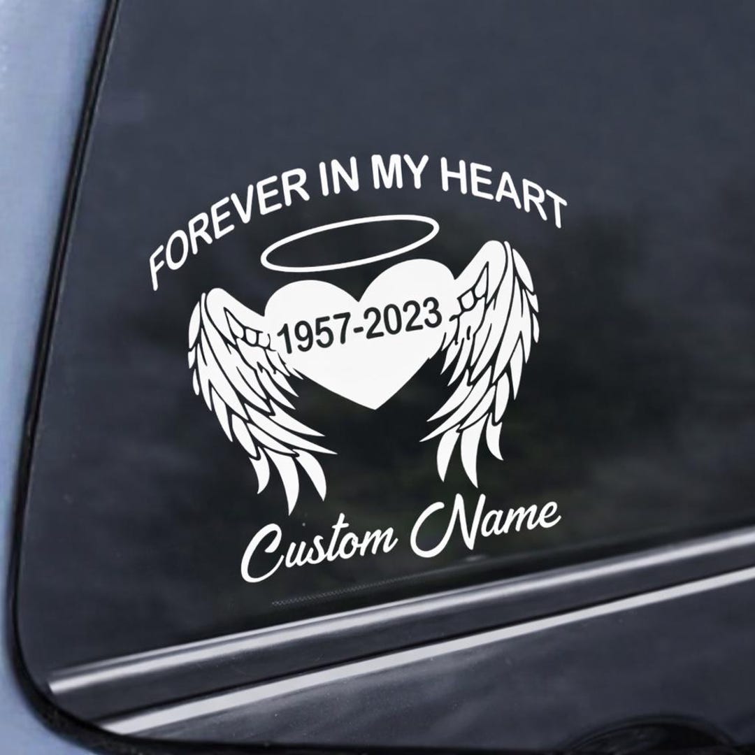Custom Angel Wings Memorial Decal Personalized Name Text Car Window ...