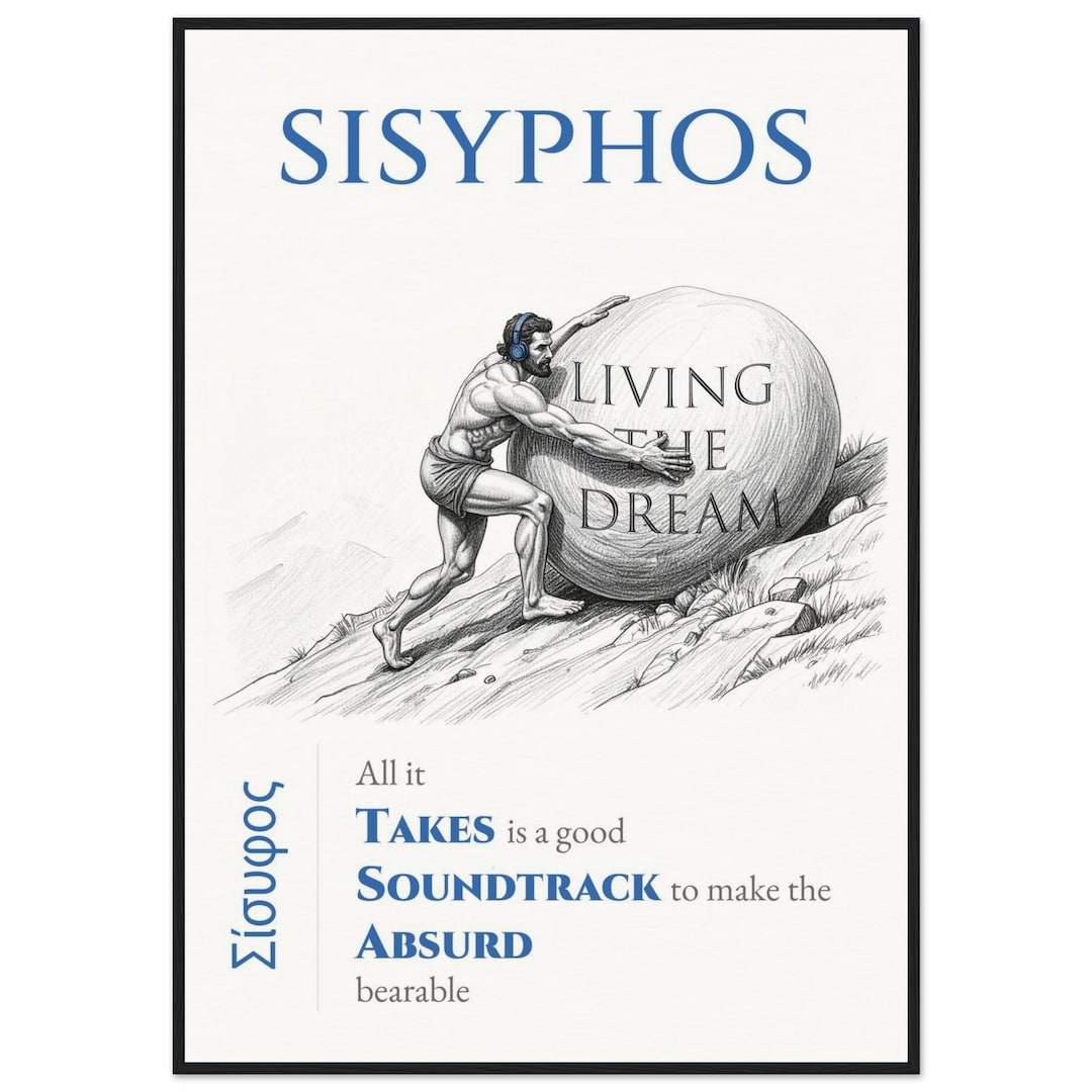 Sisyphus Poster – Existential Philosophy Wall Art – Camus Quote ...