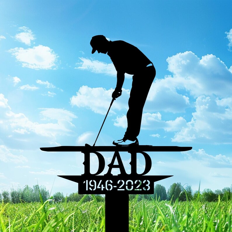 Personalized Golfer Grave Marker, Custom Memorial Plaque for Dad ...