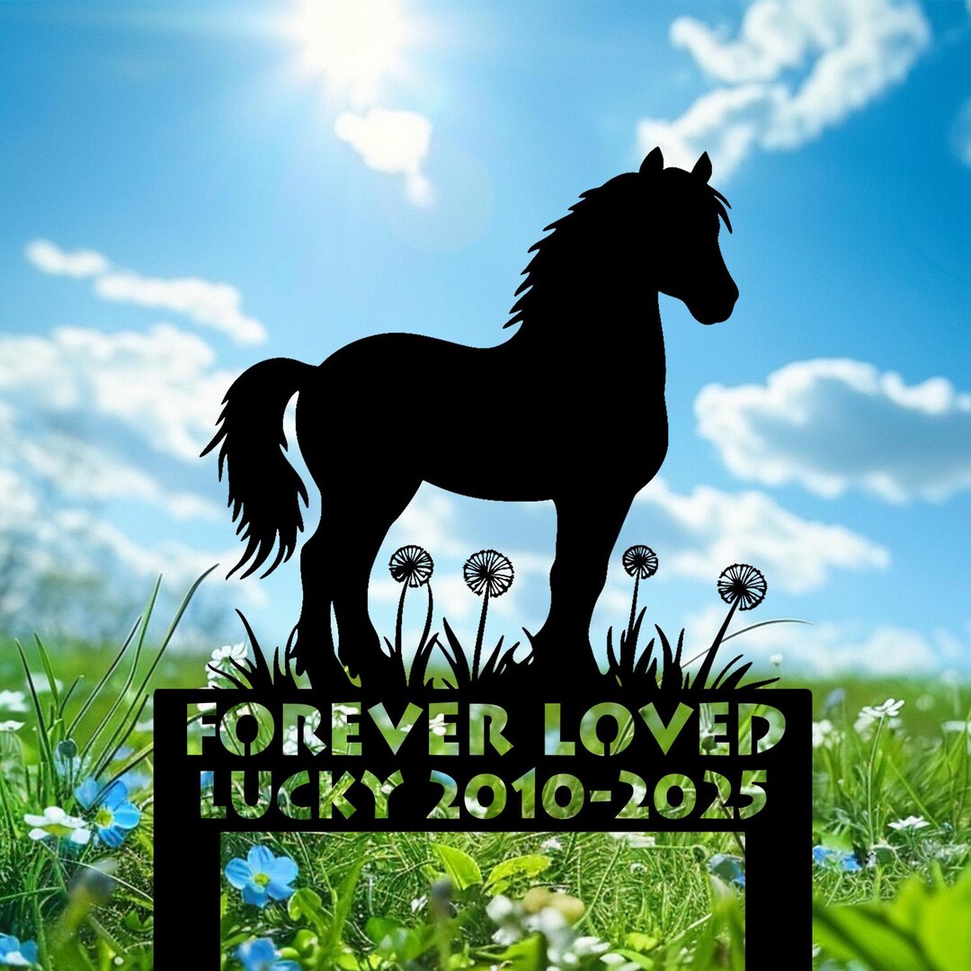 Custom Pony Horse Metal Memorial Stake, Personalized Pony Horse With ...