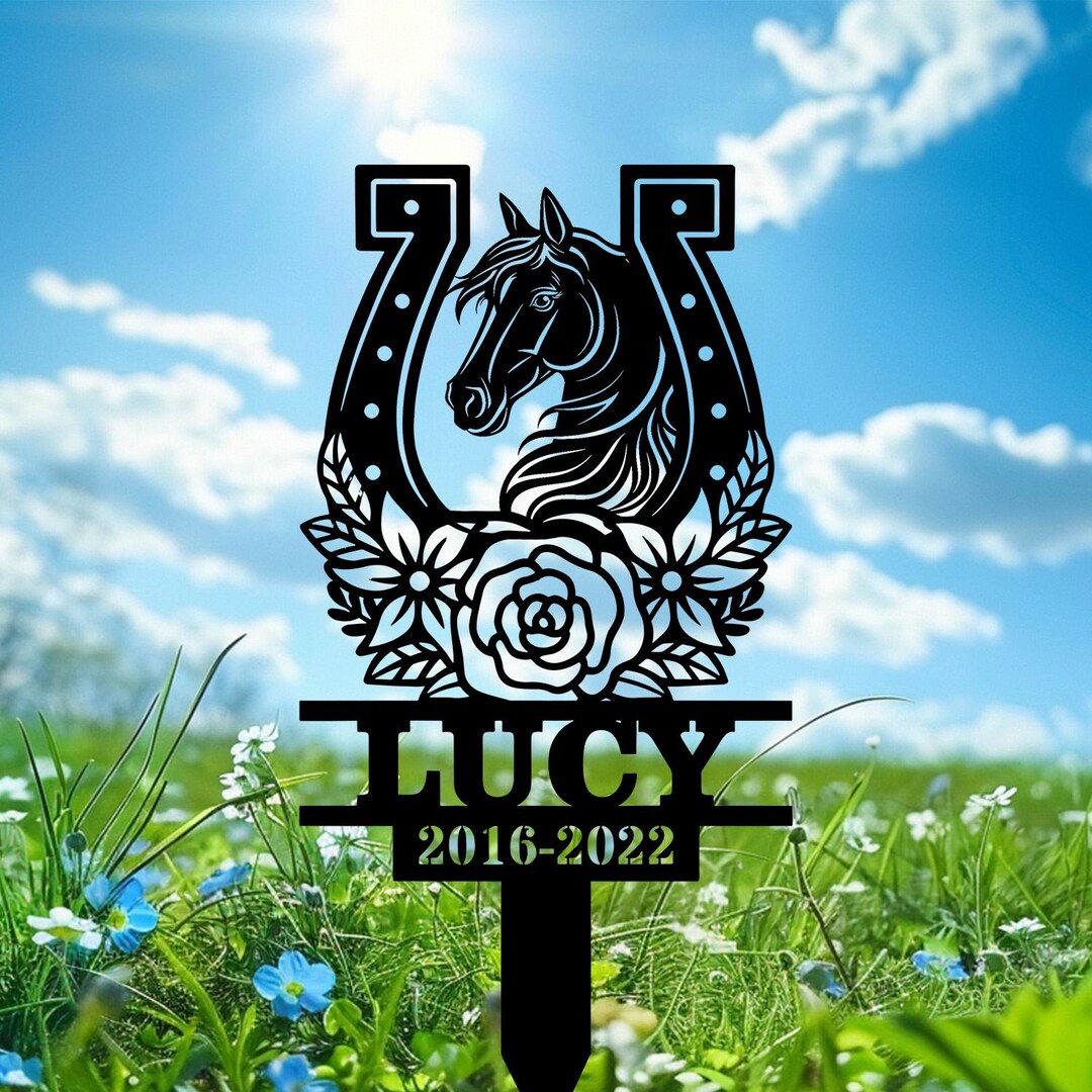 Custom Pony Horse Head Metal Memorial Stake, Personalized Pony Horse ...