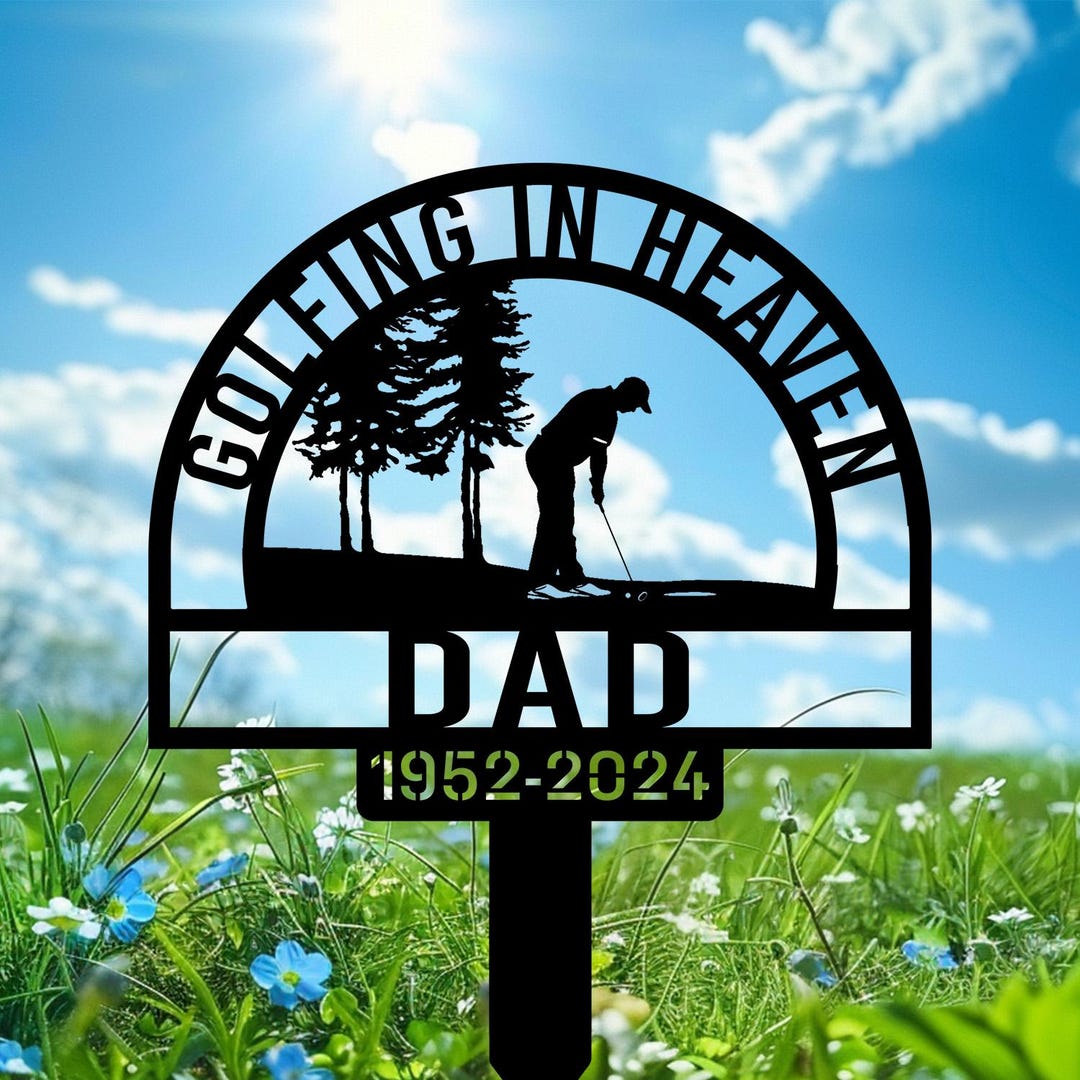 Personalized Golf Memorial Stake, Custom Golfer Name Sign, Outdoor ...
