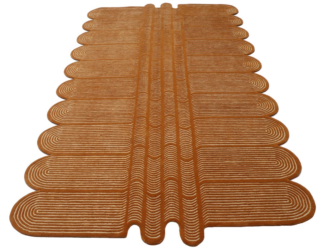 Hand-tufted Wool & Tencel Silk Rug - Carved Rhythm - Etsy