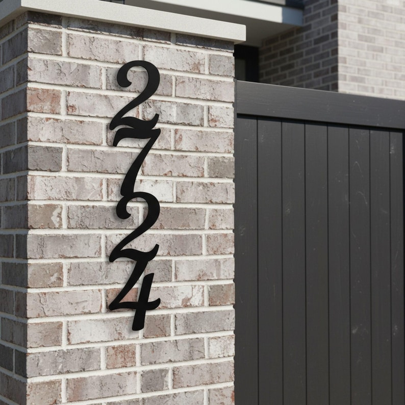 Vertical LED House Number Sign, Lighted Address Numbers, Modern Outdoor ...