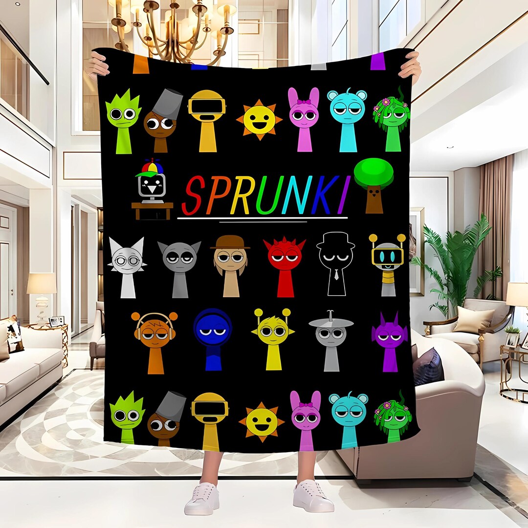 Sprunki Incredibox Blankets Coral Fleece Plush Summer Conditioning Game ...