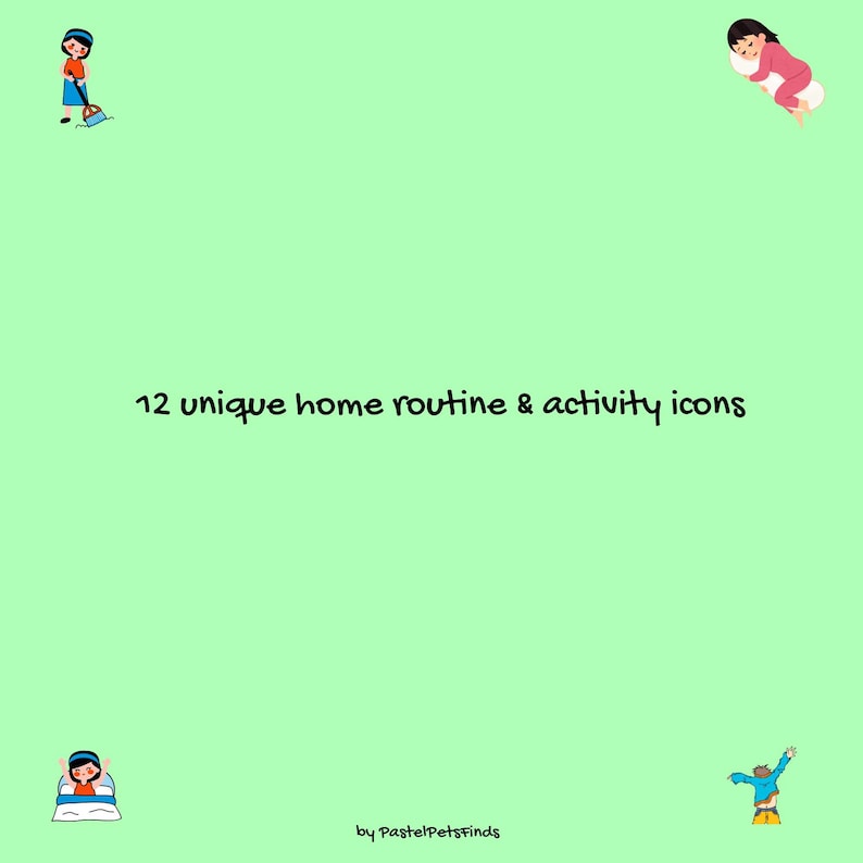 Kawaii Home Activities Clipart Pack | Daily Routine Icons for Kids ...