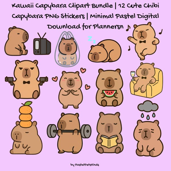 Cute Chibi Capybara - Etsy