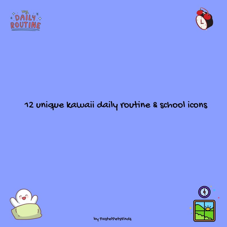 Kawaii Daily Routine Clipart Bundle |cute School Icons | Kids Chibi PNG ...