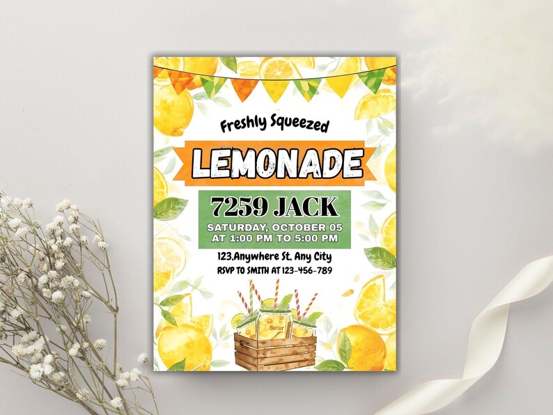 Editable Lemonade Stand Flyer Template | Summer Fundraiser (canva ...