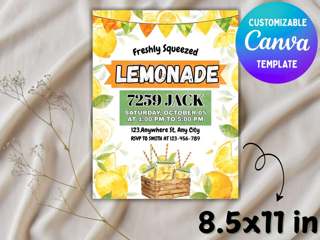 Editable Lemonade Stand Flyer Template | Summer Fundraiser (canva ...