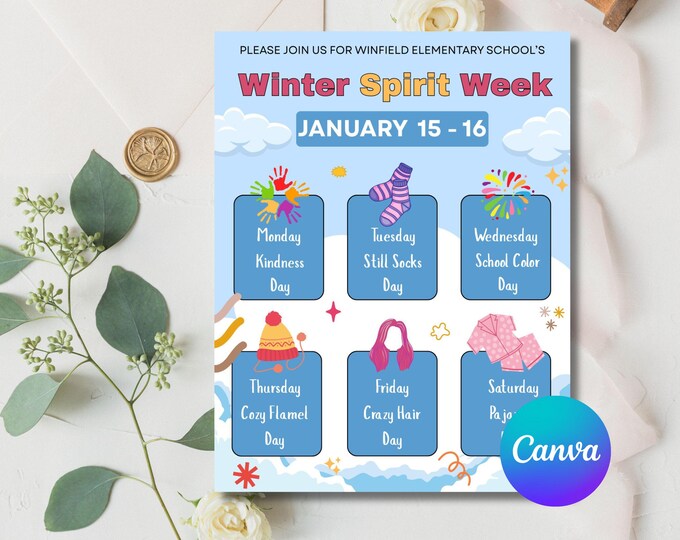 School Spirit Schedule | Spirit Week Schedule | School Pto Pta ...