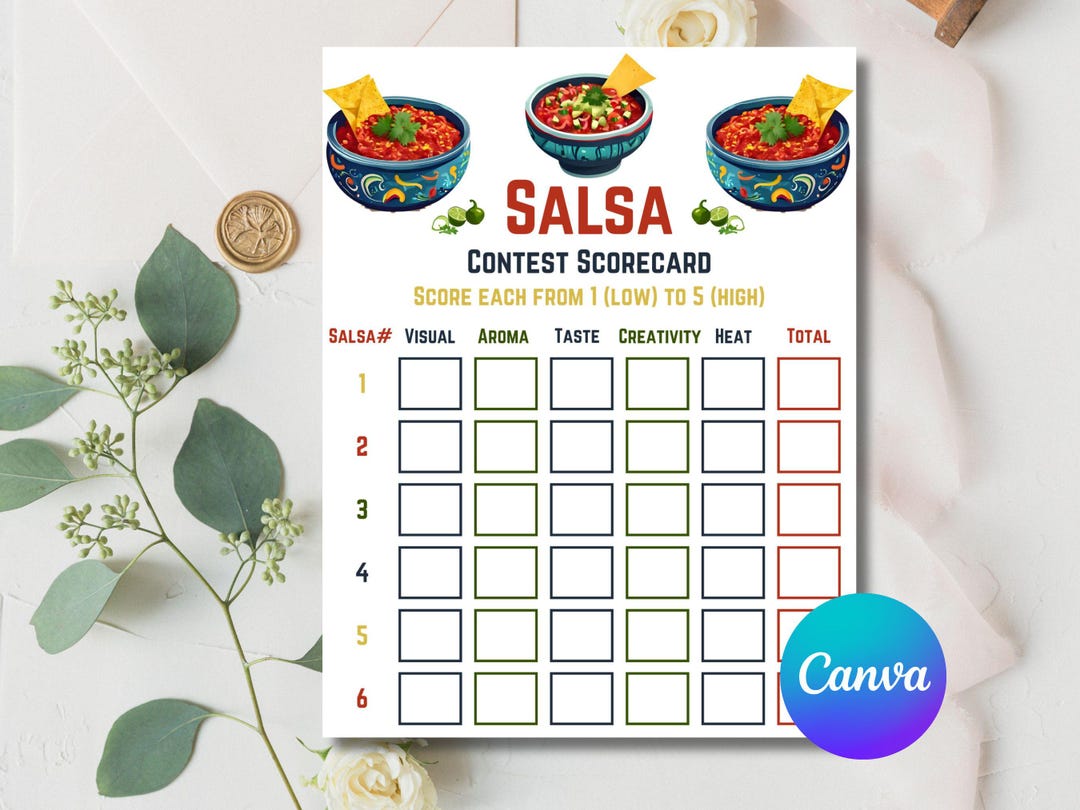 Printable Salsa Contest Kit: Award Certificates, Ballots, Scorecards ...
