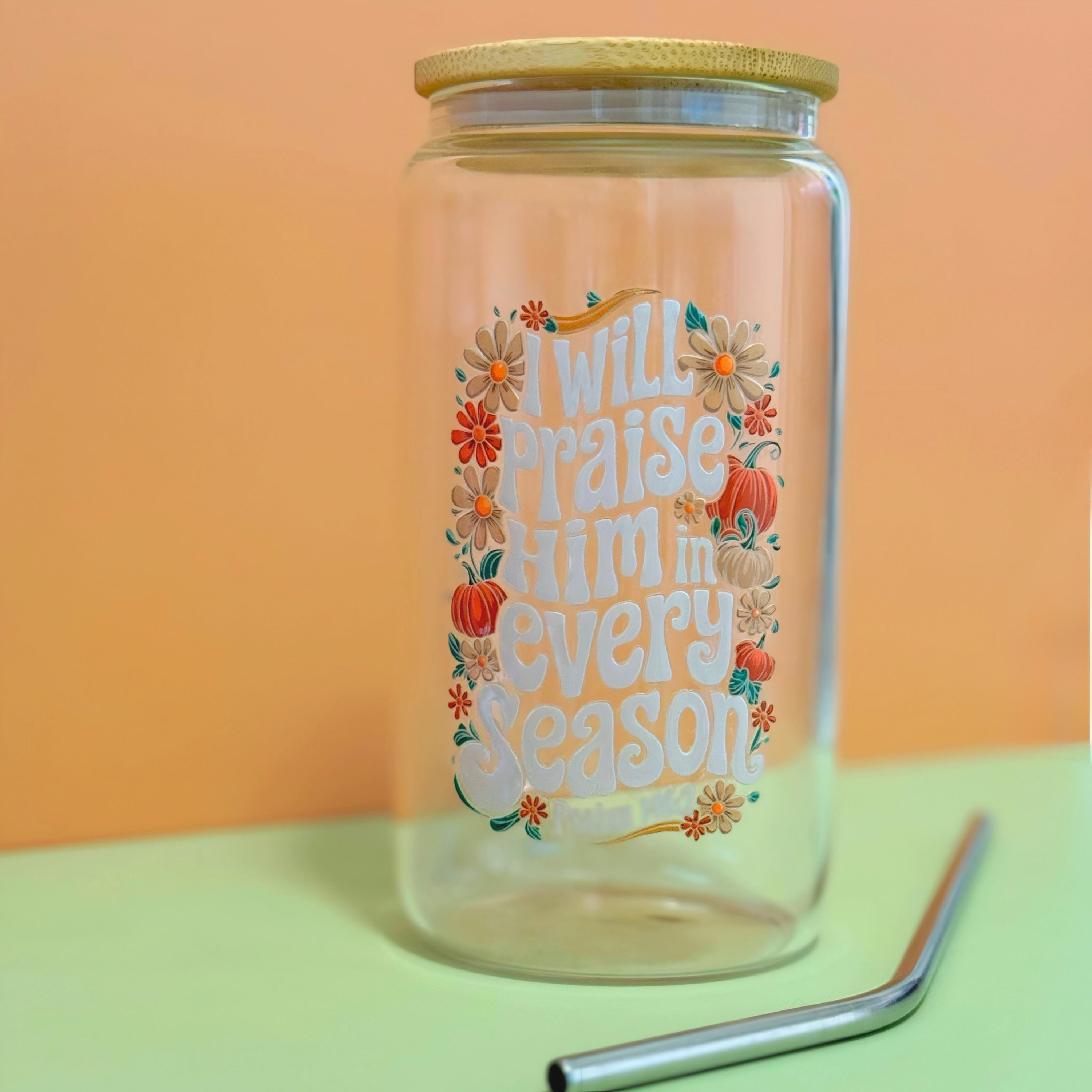 Cute Glass Libby Cold Cup With Straw Aesthetic and Customizable - Etsy