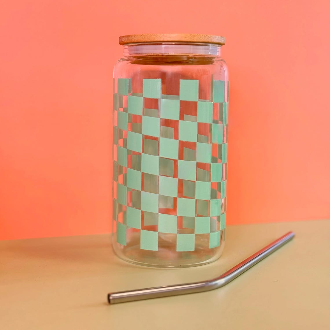 Cute Glass Libby Cold Cup With Straw Aesthetic and Customizable - Etsy