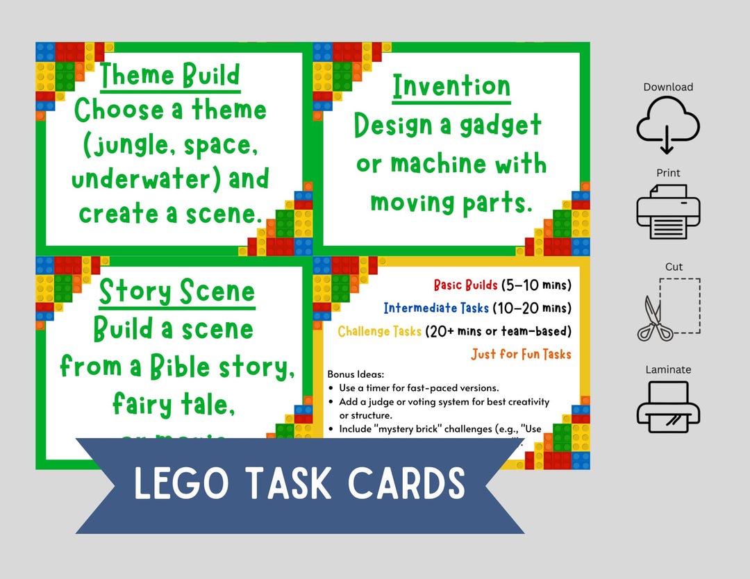 Lego Task Cards - Etsy