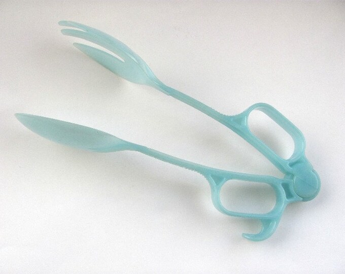 50's Vintage Tupperware Salad Tongs Turquoise Blue - Etsy