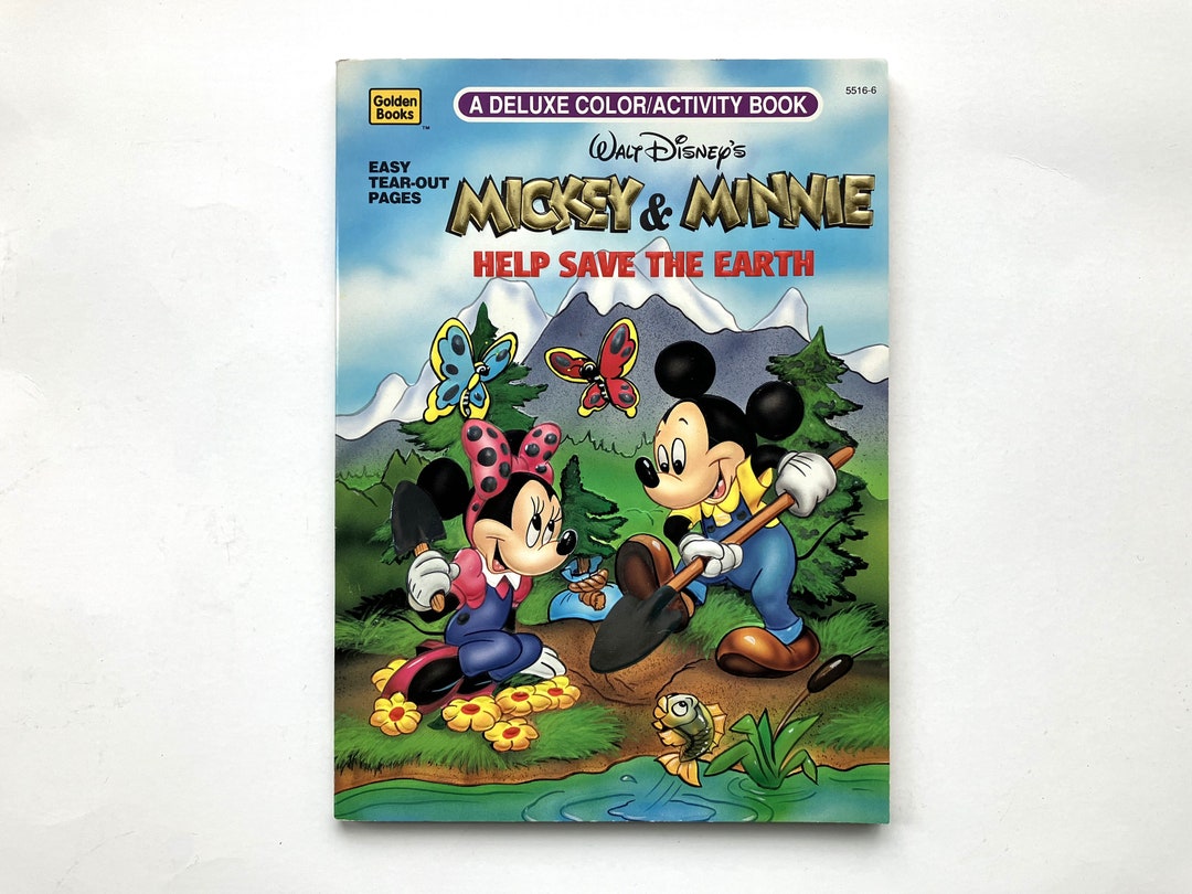 Disney's Mickey & Minnie Help Save the Earth 1992 Unused Deluxe Color ...