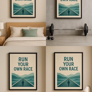 Motivational Running Wall Art – Bold Fitness Quote Poster – Gift for ...