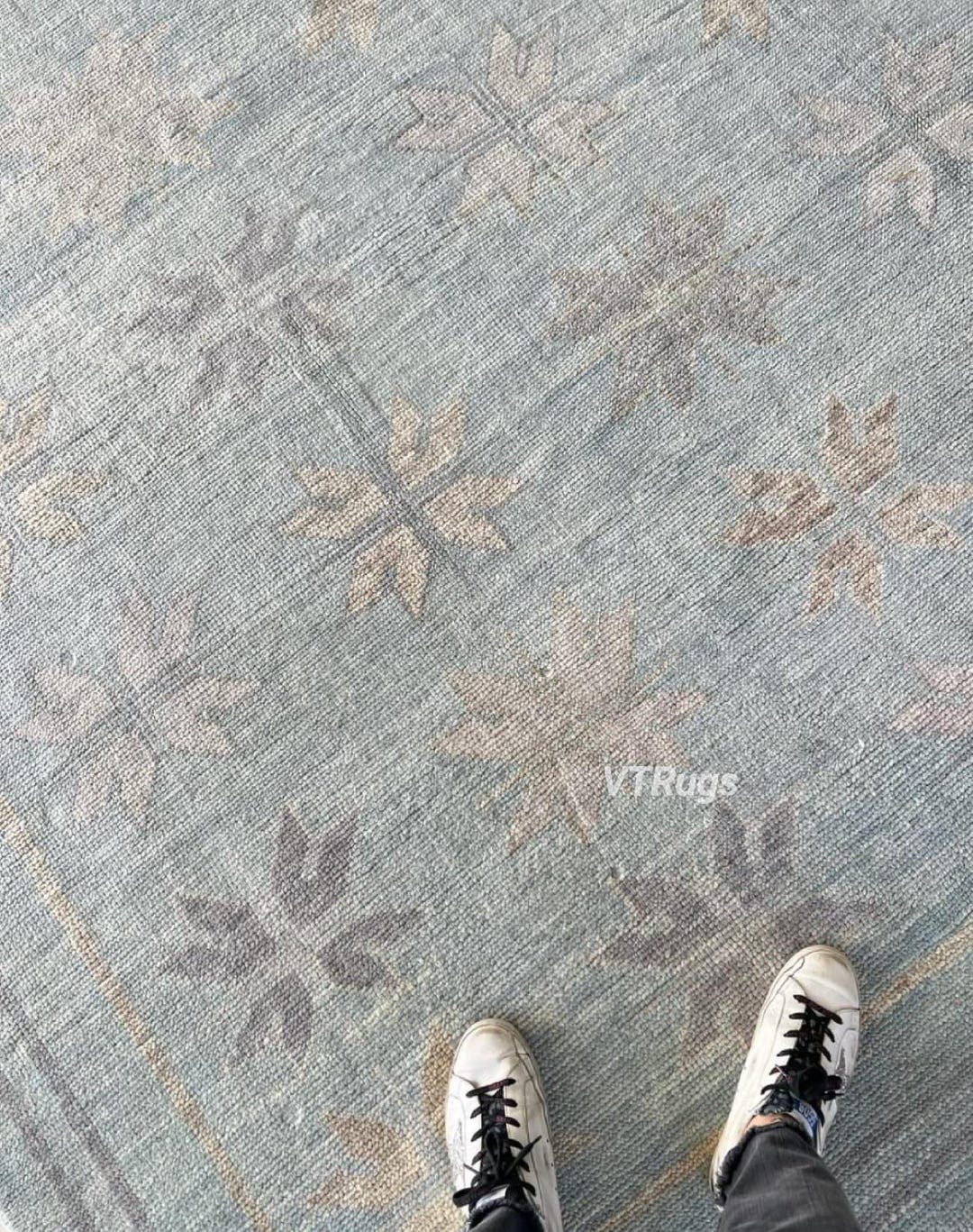 Muted Blue Oushak Rug, Hand Knotted Rug, New Zealand Wool, Contemporary ...