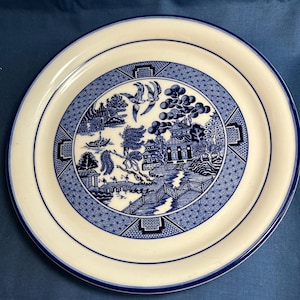 Rare Blue Willow Plate, ARKLOW Pottery of Ireland, Blue Willow Dinner ...