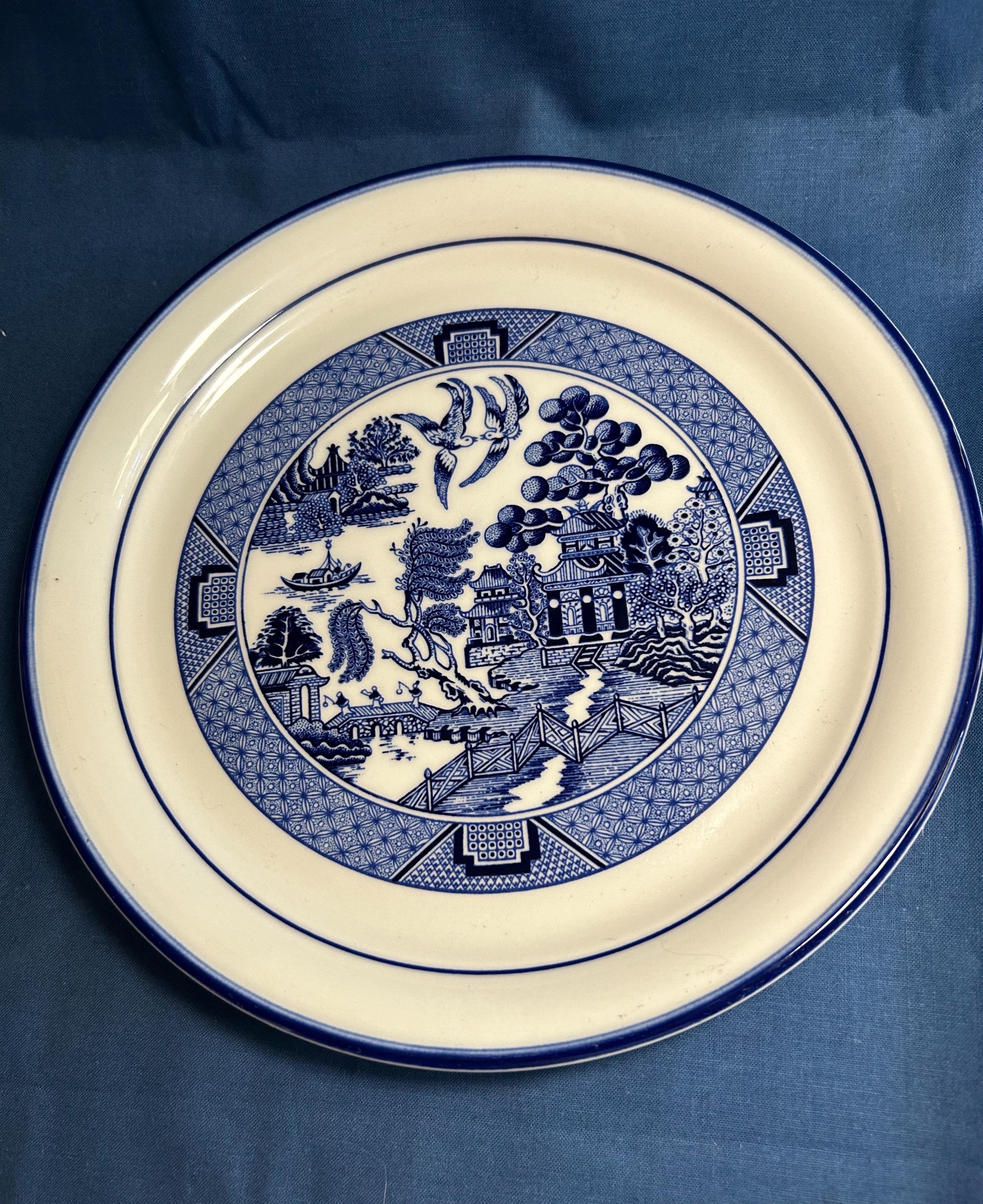 Rare Blue Willow Plate, ARKLOW Pottery of Ireland, Blue Willow Dinner ...