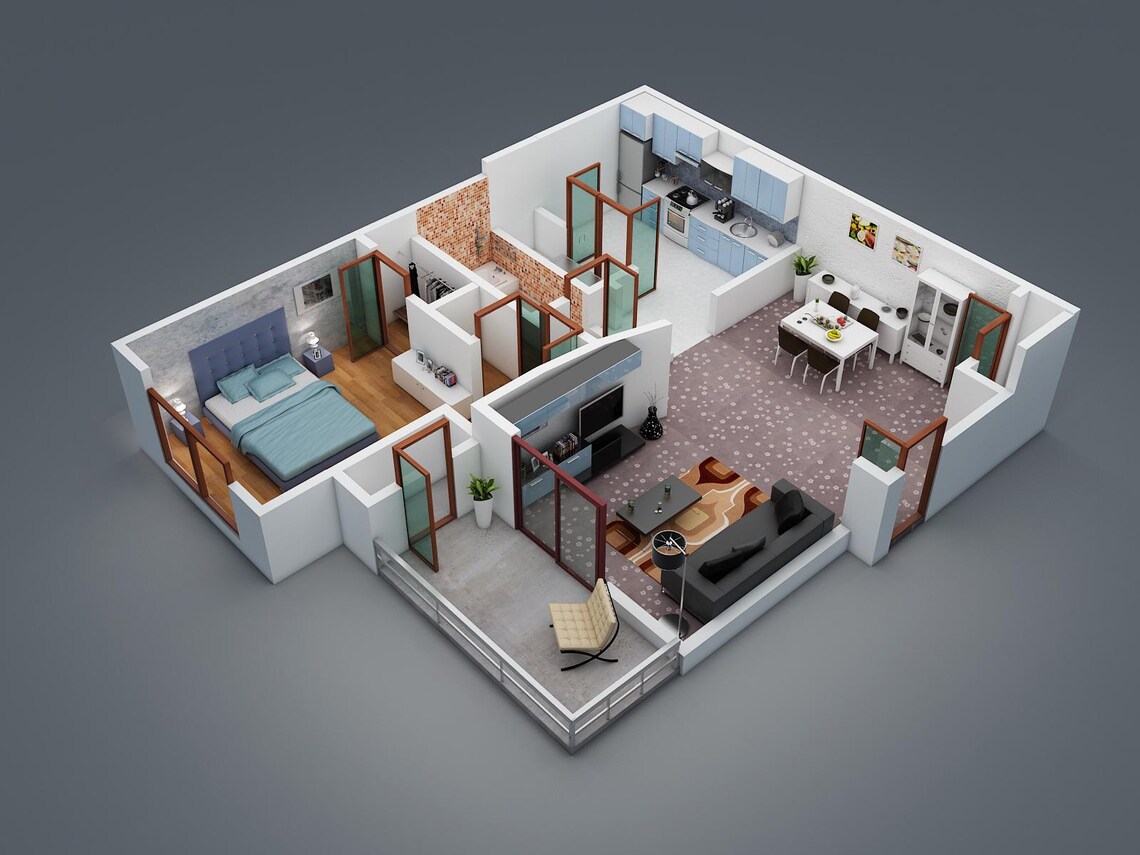 3d Floor Plan With Video Walk Through, 2d to 3d Floorplan 3d Floorplan Service, 3d Floorplan ...