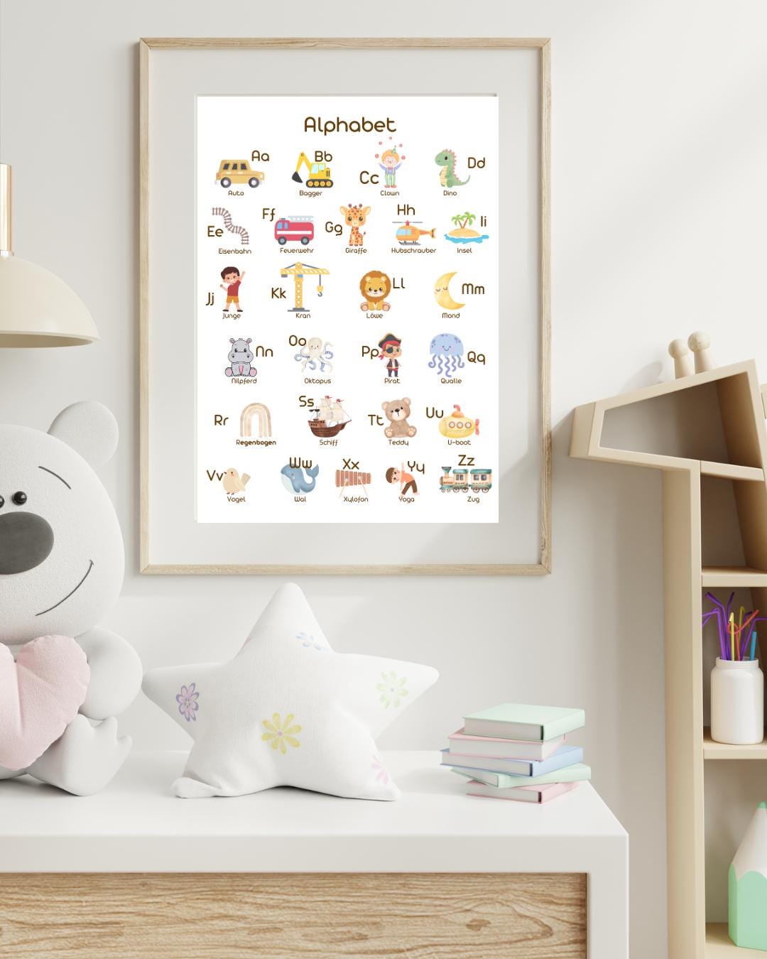 ABC Poster für Kinder | Alphabet Lernposter zum Ausdrucken | Kita Deko ...
