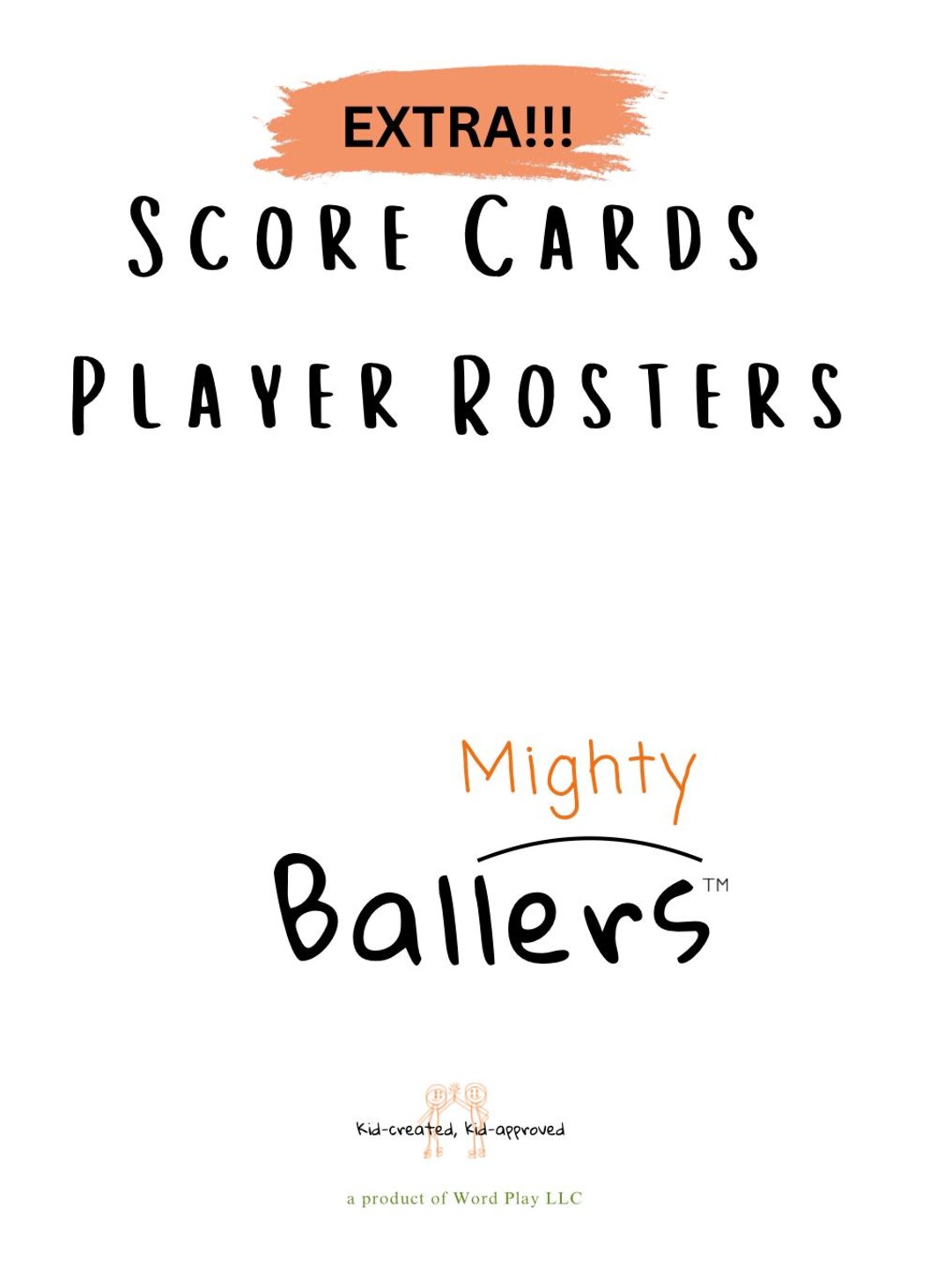 Mighty Ballers Score Cards & Player Rosters Refill (printable Set of 20 ...