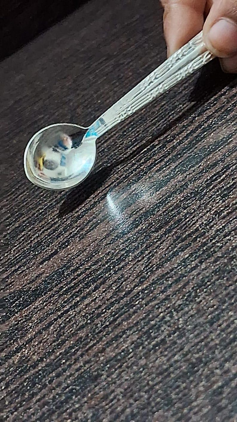 925 Silver Spoon,silverware Round Soup Spoons, Engraved Utensils Silver ...