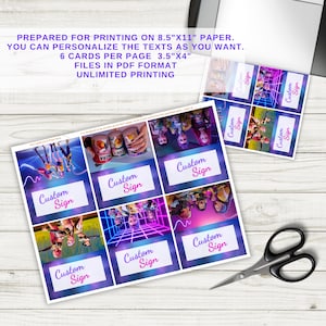 Editable Kpop Demon Hunter Food Card Label Birthday Party Favor, K-pop ...