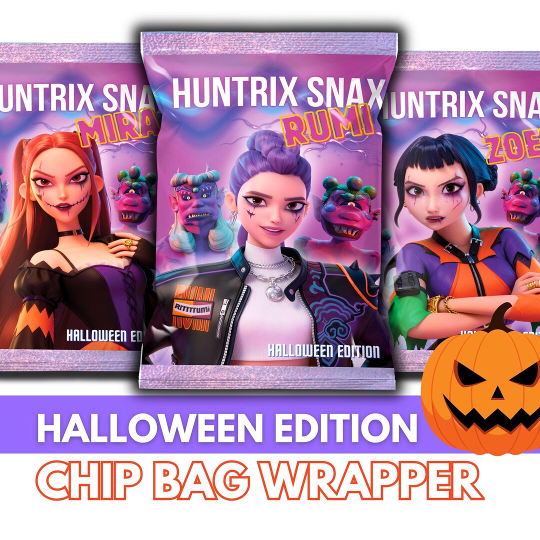 Halloween Kpop Demon Hunter Chip Bag Label for Party, K-pop Theme Party ...