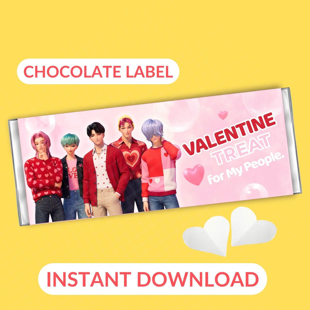 Printable K-pop Valentine’s Day Chocolate Wrapper | Bestie & Friendship ...