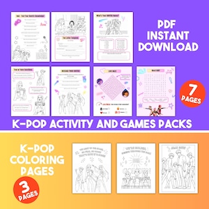 Printable Kpop Activity AND GAMES Packs, K-POP Demon Hunters Rumi Zoey ...